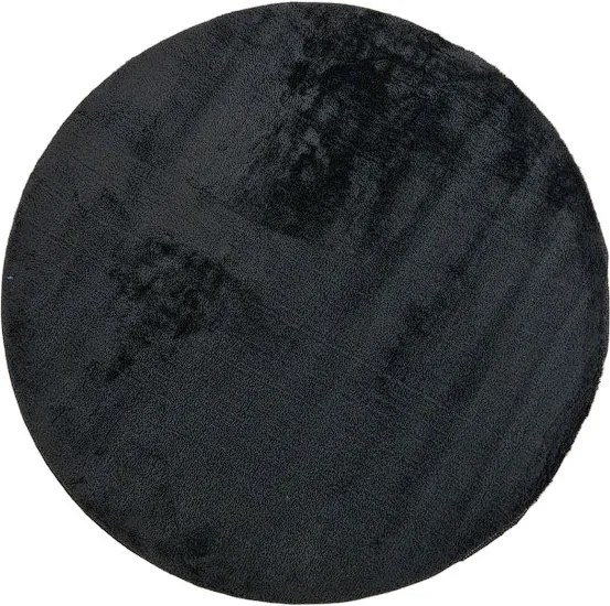 HU Kulatý černý koberec Plush Deluxe Rozměr: 60x60 cm