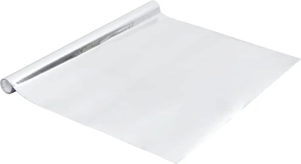 Samolepící tapeta na nábytek stříbrná vysoký lesk 500x90 cm PVC 326148