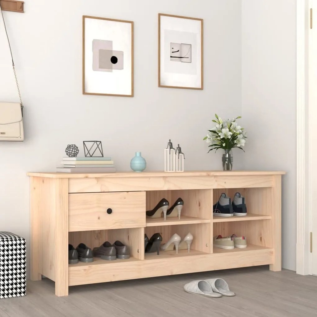 vidaXL Botník 110 x 38 x 45,5 cm masivní borovice [814594] Barva: Přírodní