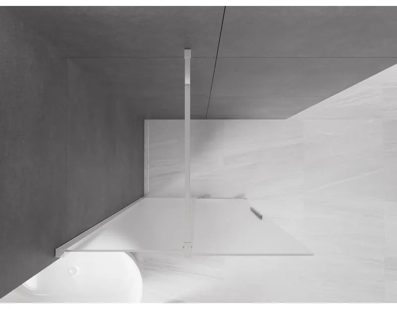 Mexen Velar, sprchová zástěna s posuvnými dveřmi Walk-in 90 x 200 cm, 8mm sklo námraza, chromová, 871-090-000-33-01