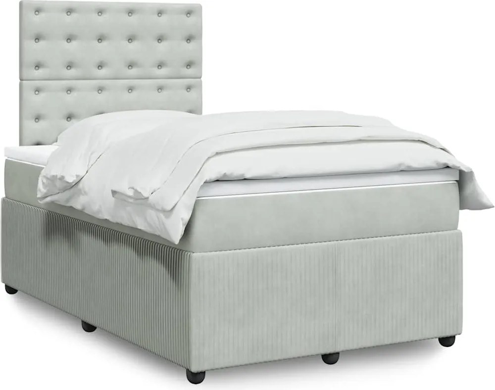 Box spring postel s matrací světle šedá 120 x 200 cm samet 3294622