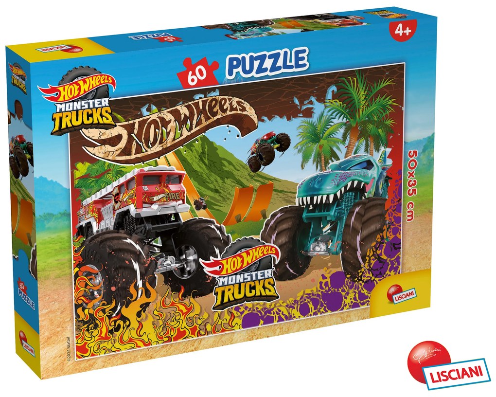 Lisciani HOT WHEELS Puzzle 50x35cm 60 dílků