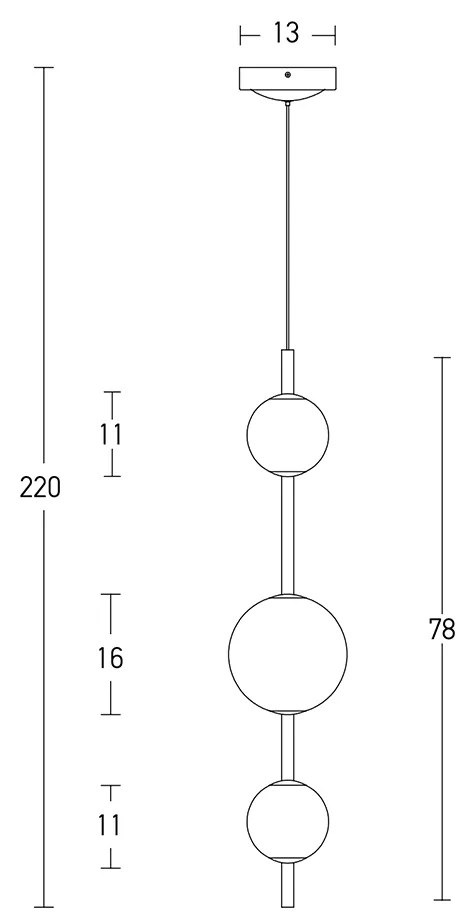 Zambelis 20132 závěsné LED svítidlo černé, 12W, 3000K, 78cm