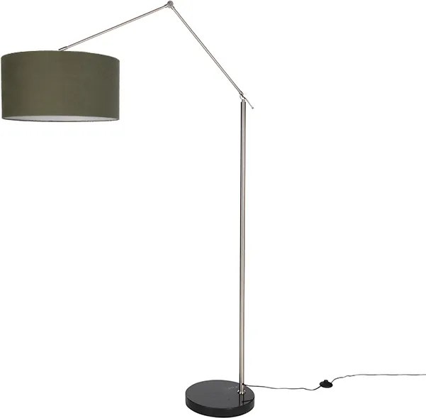 Stojací lampa černá nastavitelná se zeleným stínidlem 50cm - Editor