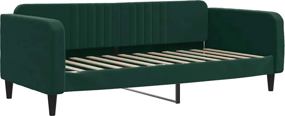 Válenda s matrací tmavě zelená 90 x 200 cm samet 3197041