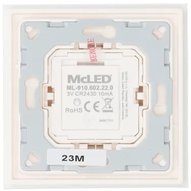 RF nástěnný ovladač McLED řízení jasu 2 kanály ML-910.602.22.0