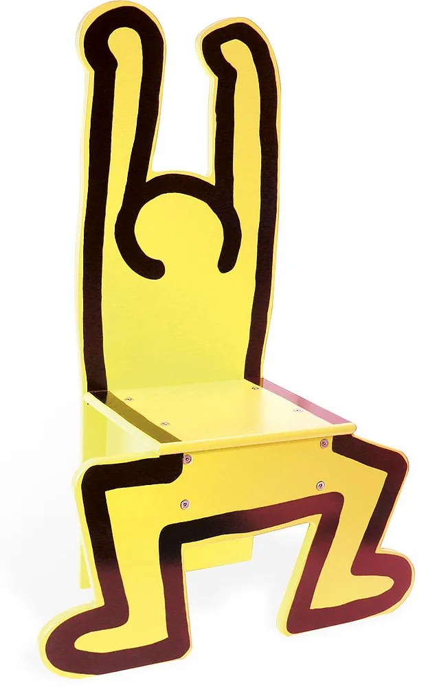 Vilac Dřevěná židle Keith Haring žlutá