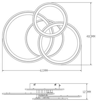 Bílo-chromované LED stropní svítidlo LUNAR s dálkovým ovládáním