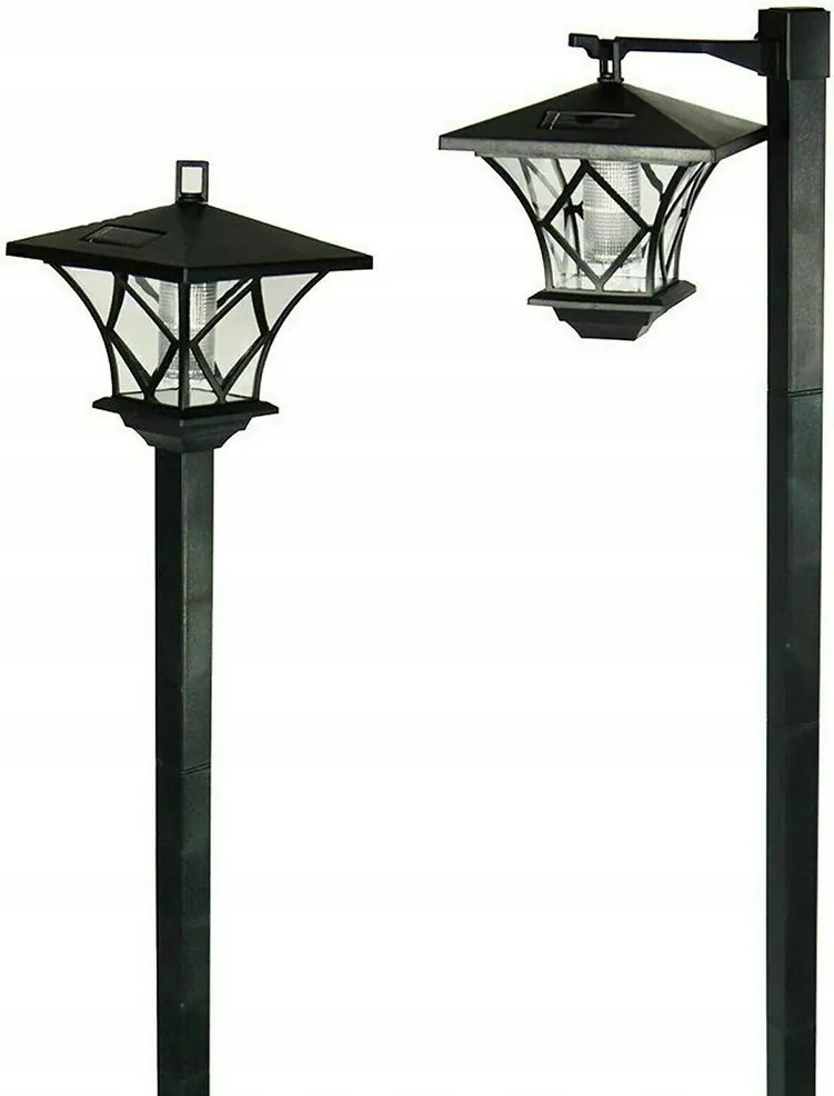 2x Zahradní lampa Solarna Lampa vysoká 1,5 m Led