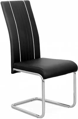 Jídelní židle LESANA, černá / bílá + chrom