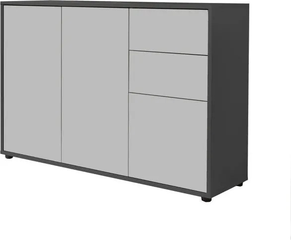 XXXLutz KOMODA, antracitová, bílá, 105,5/73/33 cm MID.YOU - Široké komody - 001067012603