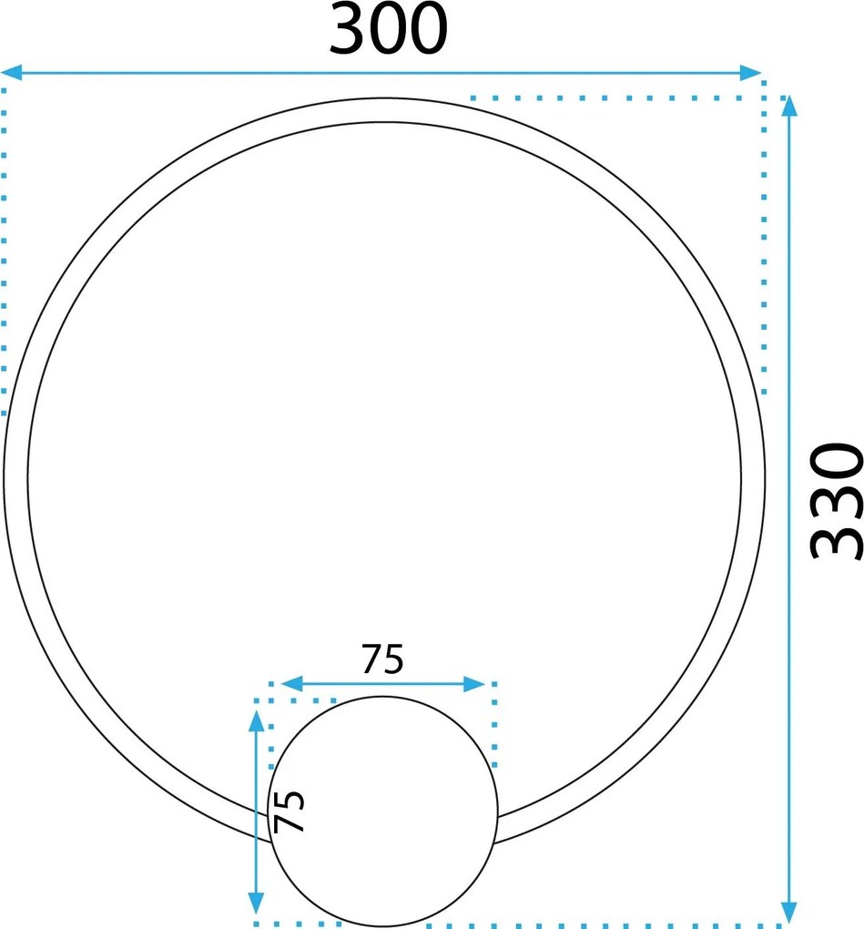 Toolight Toolight, LED nástěnné svítidlo 30cm 13W APP1384-CW, zlatá lesklá, OSW-00938