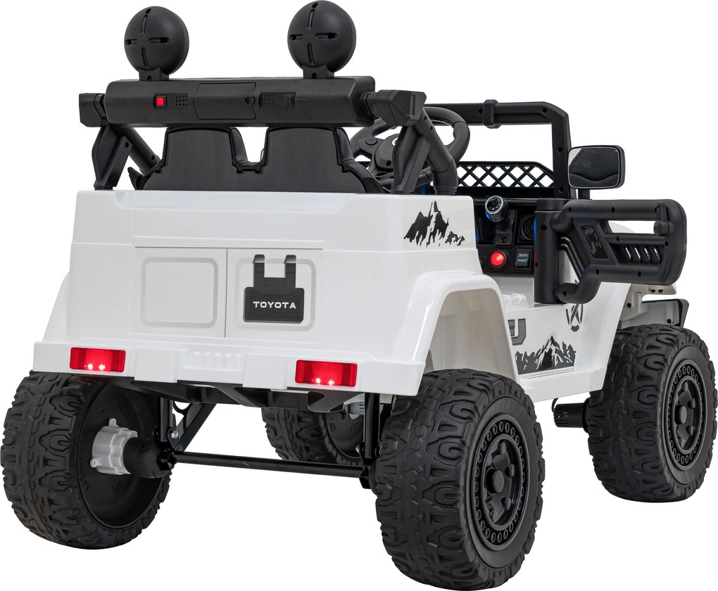Ramiz Elektrické autíčko Toyota FJ Cruiser bílé + ovladač + pohon 4x4 + LED a audio + EVA kola + plynulý rozjezd