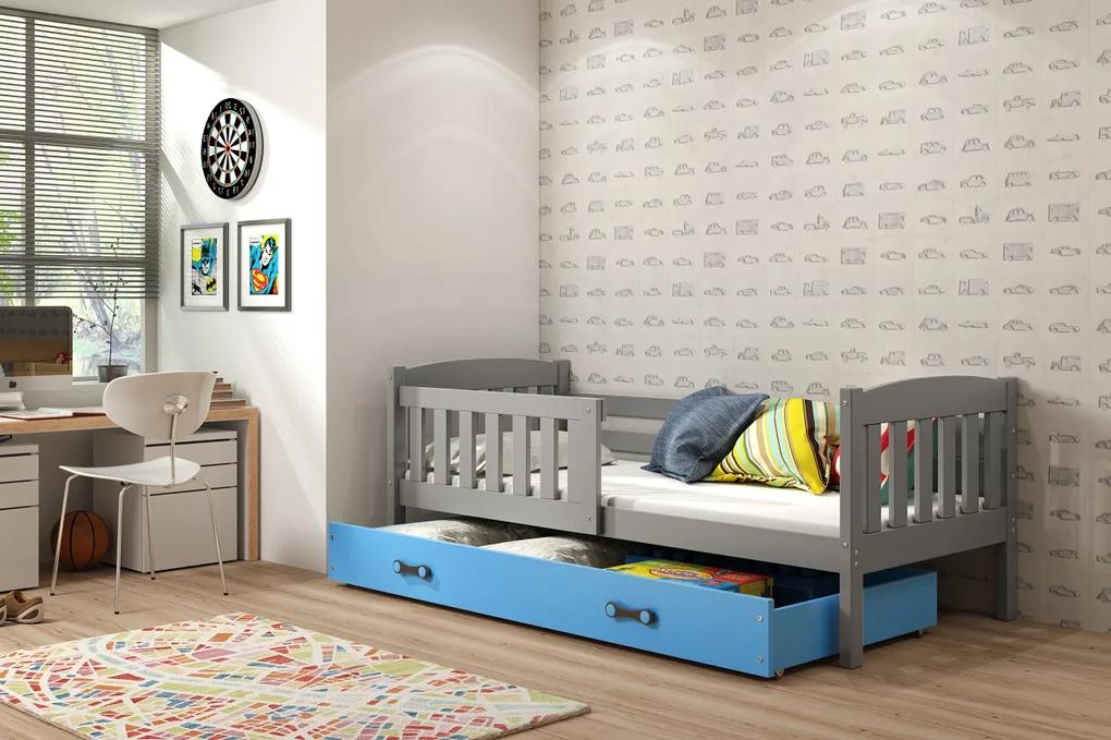 BMS Group Dětská postel s úložným prostorem KUBUS grafit Velikost postele: 160x80 cm, Barva šuplíku: Bílá