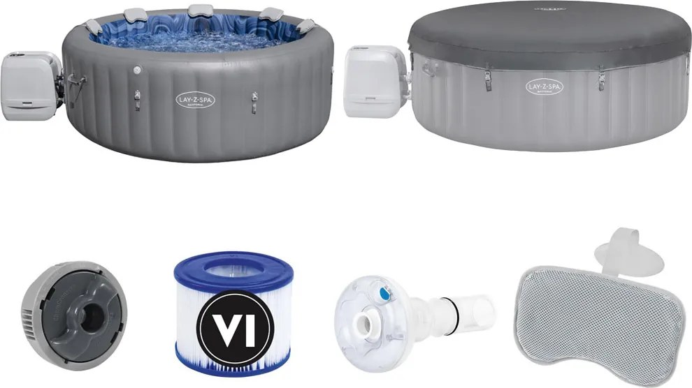 Bestway Nafukovací vířivka SANTORINI PRO 7, LED, aplikace, hydromasáž, pro 5-7 osob, 6001T J-6001T