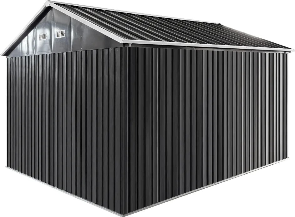 Plechový zahradní domek na nářadí, antracitová, 3,6x3,1x2,5 m, GABKO