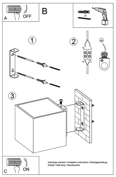 Sollux SL.0058 - Nástěnné svítidlo QUAD 1 1xG9/8W/230V šedá
