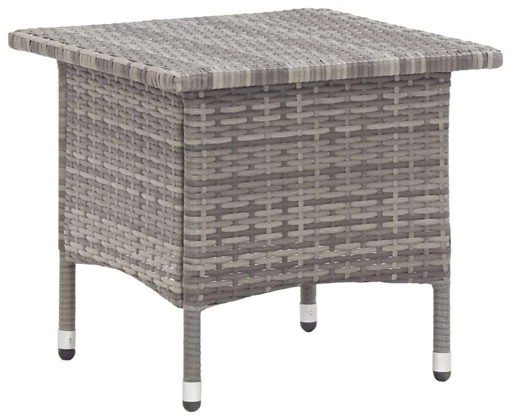 46252 vidaXL Čajový stolek šedý 50 x 50 x 47 cm polyratan