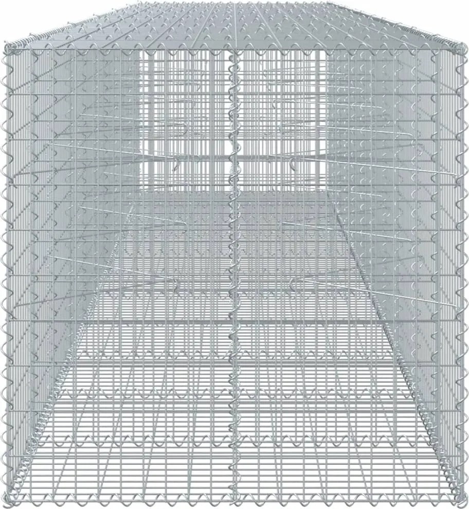 Gabionový koš s víkem 550 x 100 x 100 cm pozinkované železo 3295199