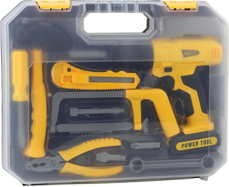 LEAN Toys Dětská sada nářadí vrtačka šroubovák světla zvuky kufřík