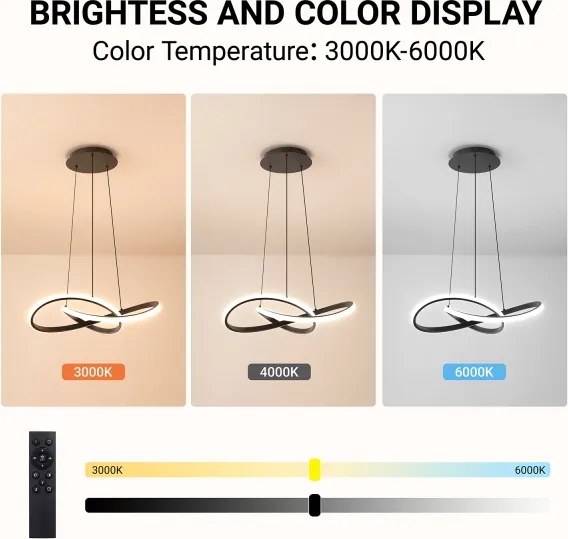 Brilagi - LED Stmívat. lustr na lanku INFINITY LED/55W/230V 50x50 cm černá + DO