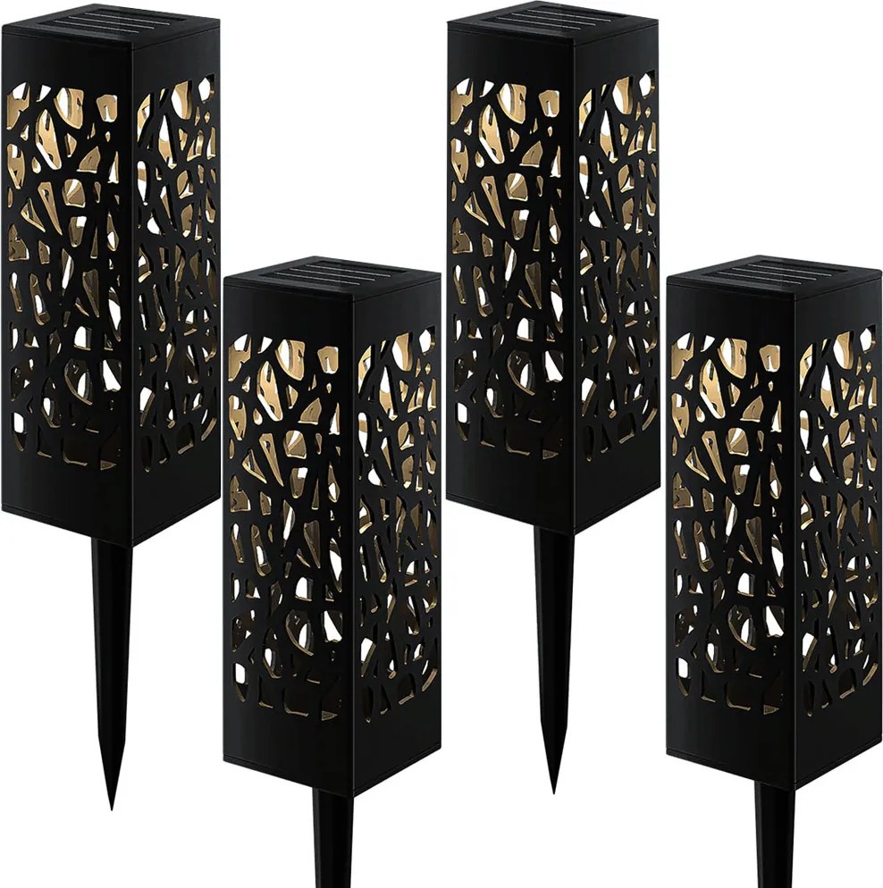 Verk Group Zahradní lampa solární dekorativní sada 4 kusů soumrakový senzor