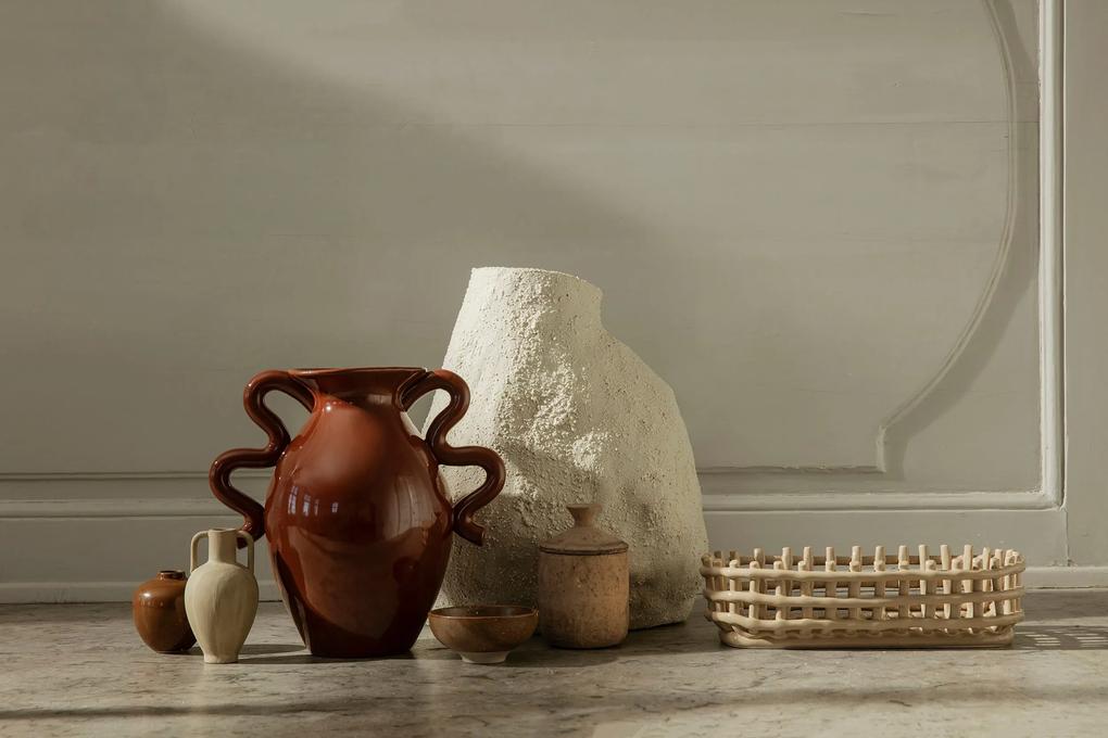 Úložný koš Ceramic oválný 15 x 30 cm krémový