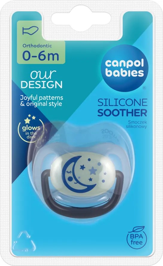Canpol babies Dudlík svítící silikonový anatomický NIGHT DREAMS 0-6m 1ks