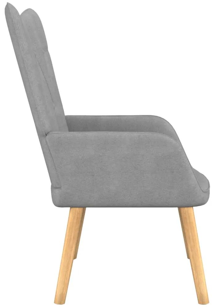Relaxační židle Gllover se stoličkou - textil | světle šedá