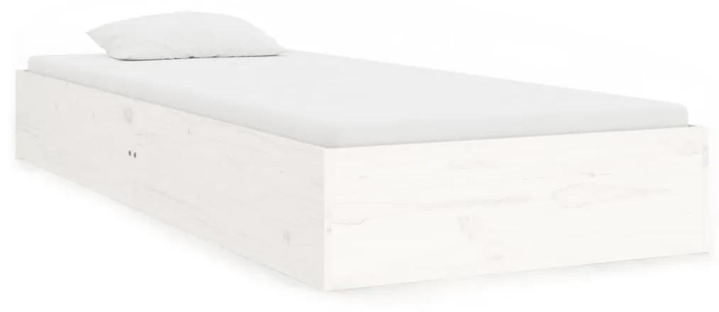 Rám postele bílý masivní dřevo 75 x 190 cm malé jednolůžko - Default Title
