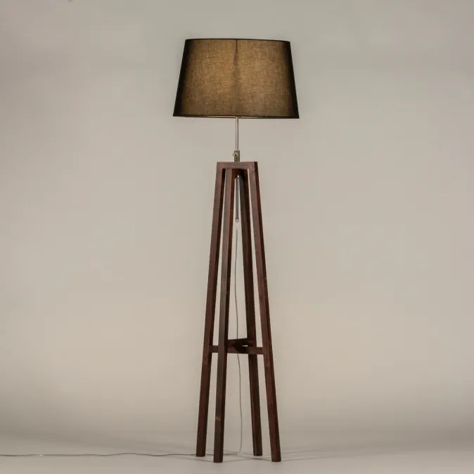 Stojací designová lampa Paola Black and Dark Brown