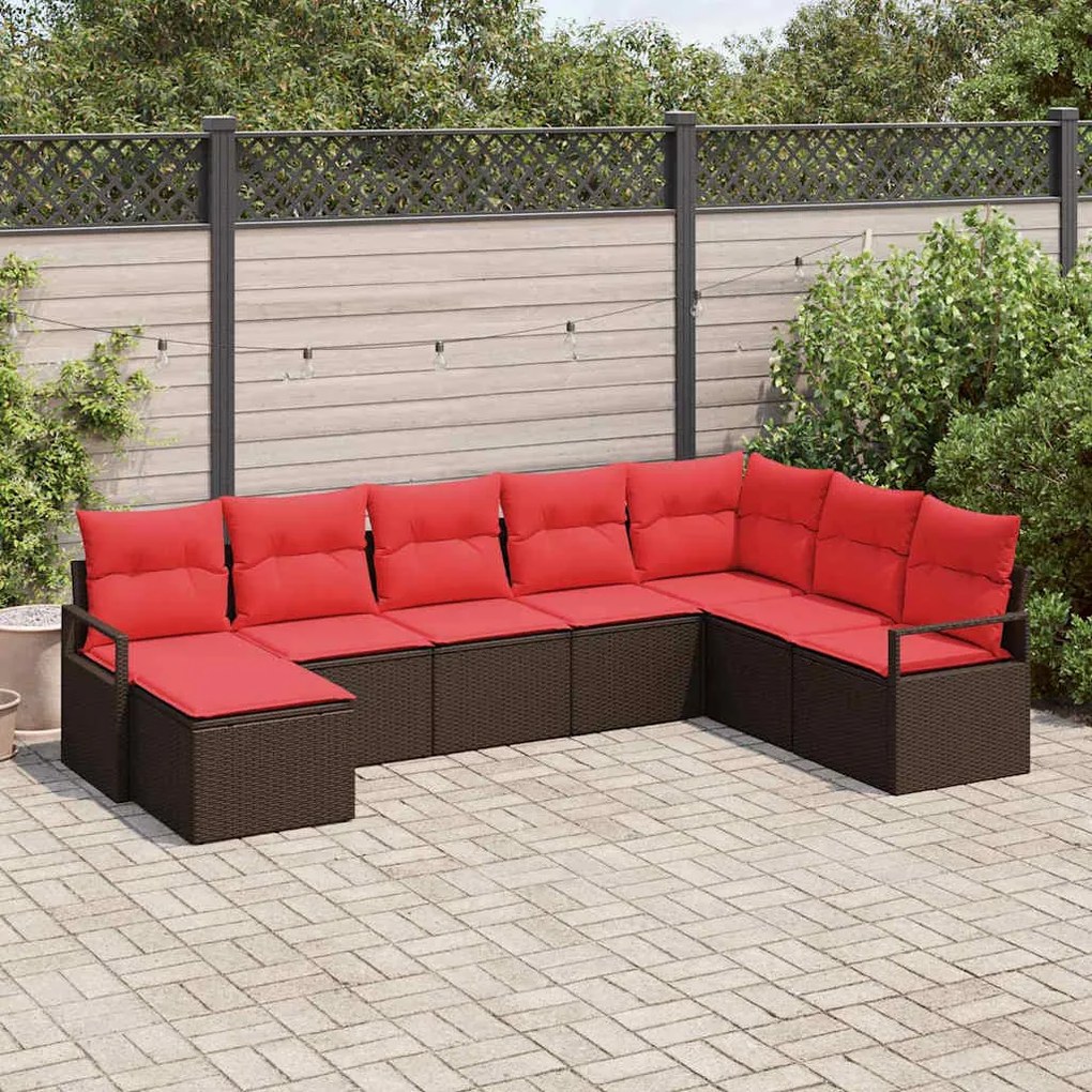 Set pohovek 8 ks Hnědá polyratan 3346504