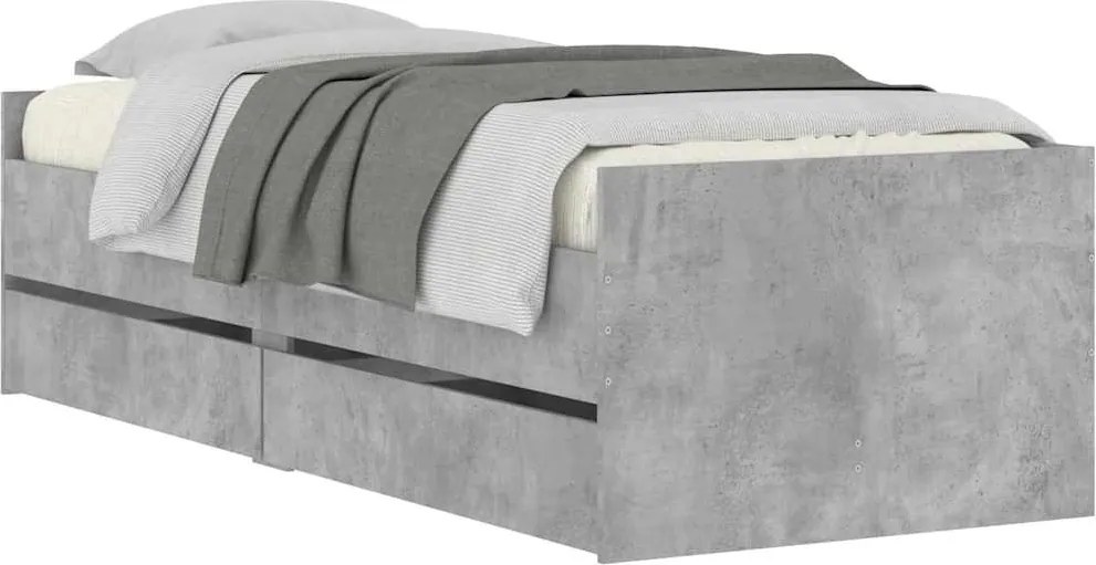 Rám postele se zásuvkami betonově šedý 90 x 200 cm 3207346