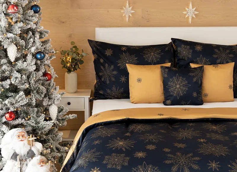 Matějovský povlečení Gold Christmas Flanel premium Rozměr: 140 x 220 cm, 70 x 90 cm