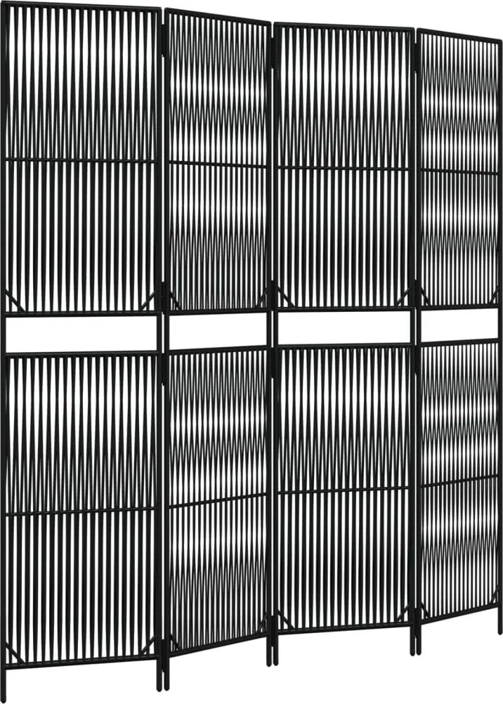 vidaXL Dělicí stěna 4 panely polyratan [365392] Barva: Hnědá