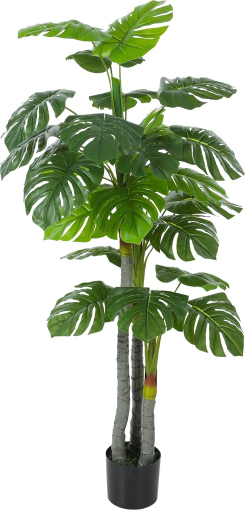 HOMCOM Umělá monstera 150 cm — realistický kmen a větve, 20 velkých listů, včetně květináče | Aosom