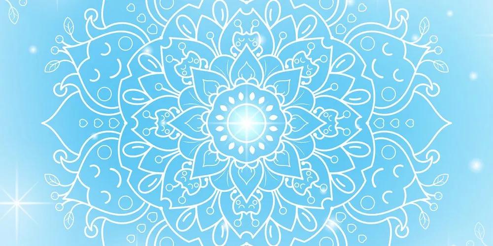 Obraz modrý květ Mandaly Varianta: 100x50