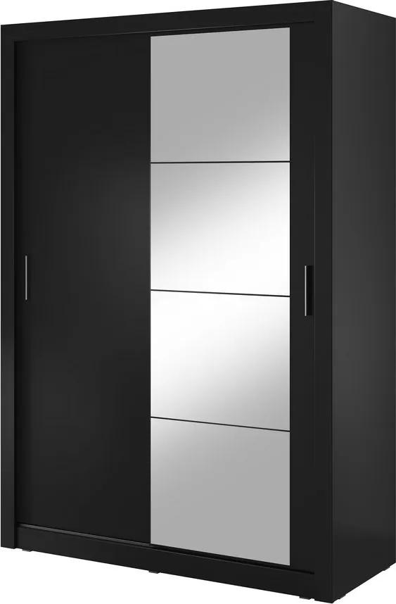 Casarredo - Komfort nábytek Šatní skříň 04 ARTI 150 černá/zrcadlo