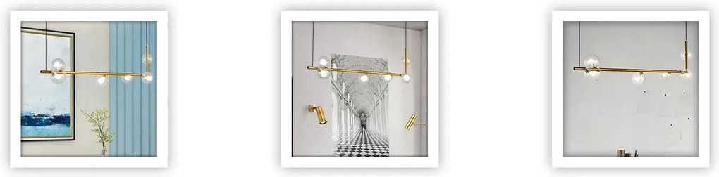 Toolight - Závěsné svítidlo 6xG9 25W APP690-6CP, zlatá, OSW-05470