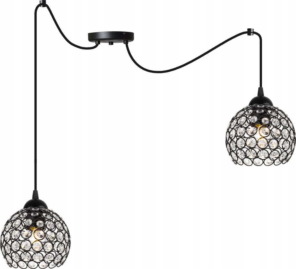 Závěsná Stropní Lampa Glamour Lustr Pavouk Křišťály Moderní