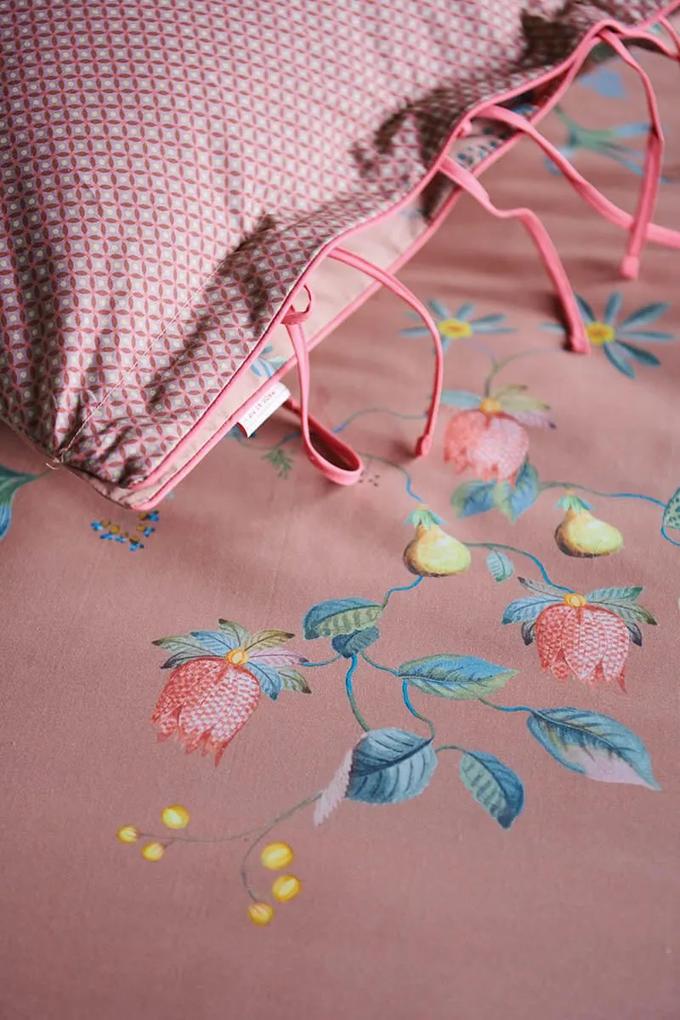 Pip Studio povlečení Fleur Grandeur, růžová, 200x200 +2x 70x90cm, bavlněný perkál (Luxusní perkálové povlečení na francouzskou postel)