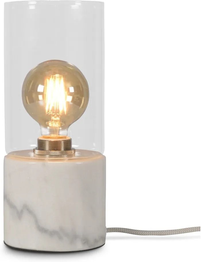 Bílá mramorová stolní lampa Citylights Athens, výška 25 cm