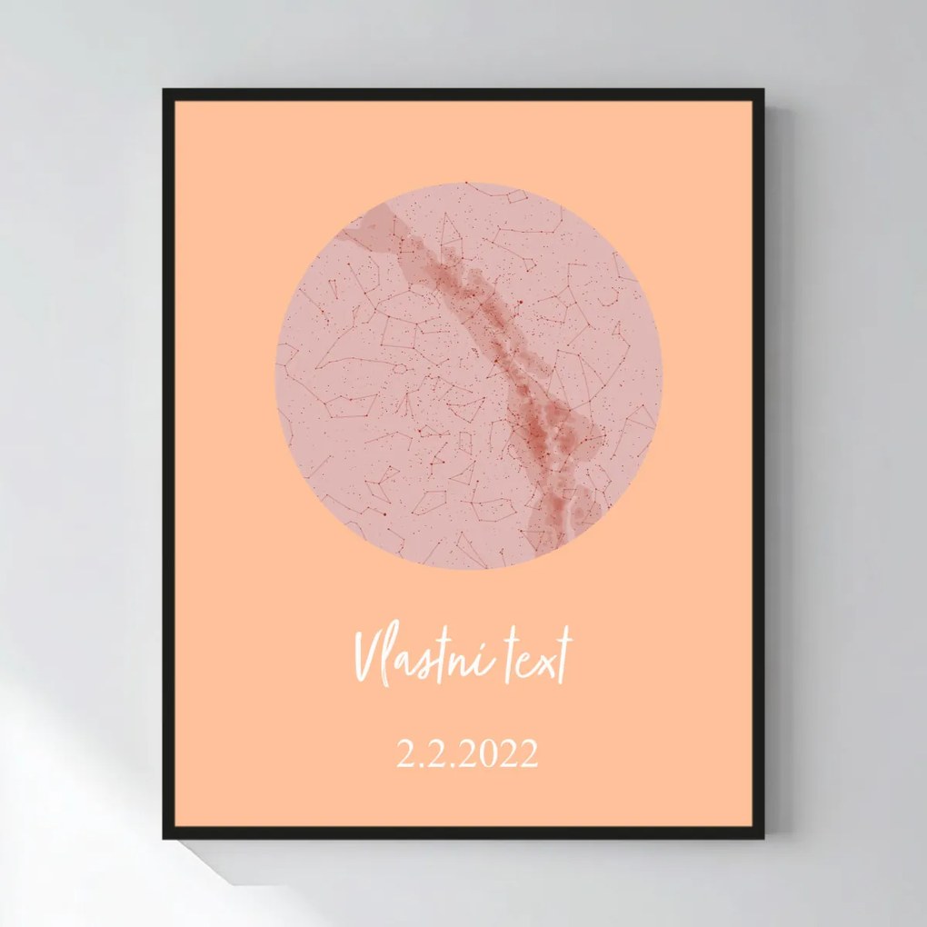 Personalizovaný magický fotoobraz v rámu - 40x50 - hvězdná mapa
