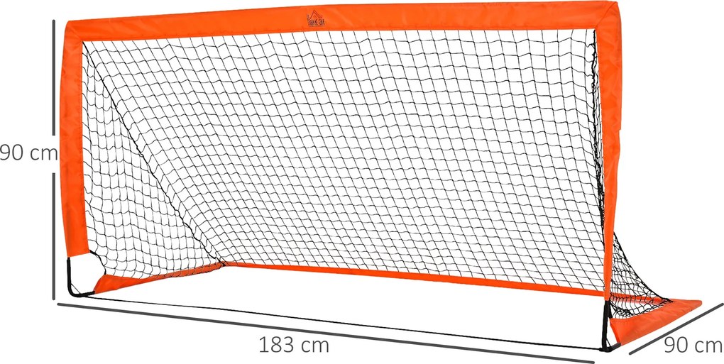 HOMCOM Fotbalová branka 2 kusy Skládací 183 x 90 cm Fotbalová branka s taškou odolná vůči počasí pro venkovní fotbal pro dospělé Branky do zahrady pr…