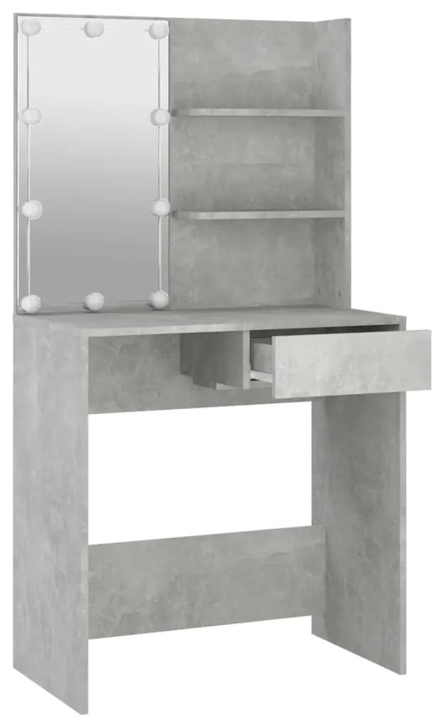 Toaletní stolek s LED betonově šedý 74,5 x 40 x 141 cm - Default Title