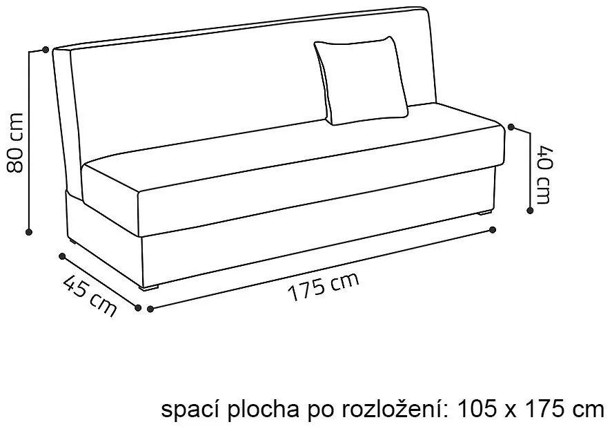 Pohovka Adela MINI | 175 cm | enjoy 24 tmavě šedá