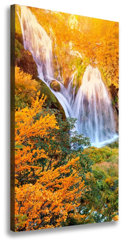 Wallmuralia Vertikální Foto obraz na plátně Vodopád podzim 50x100