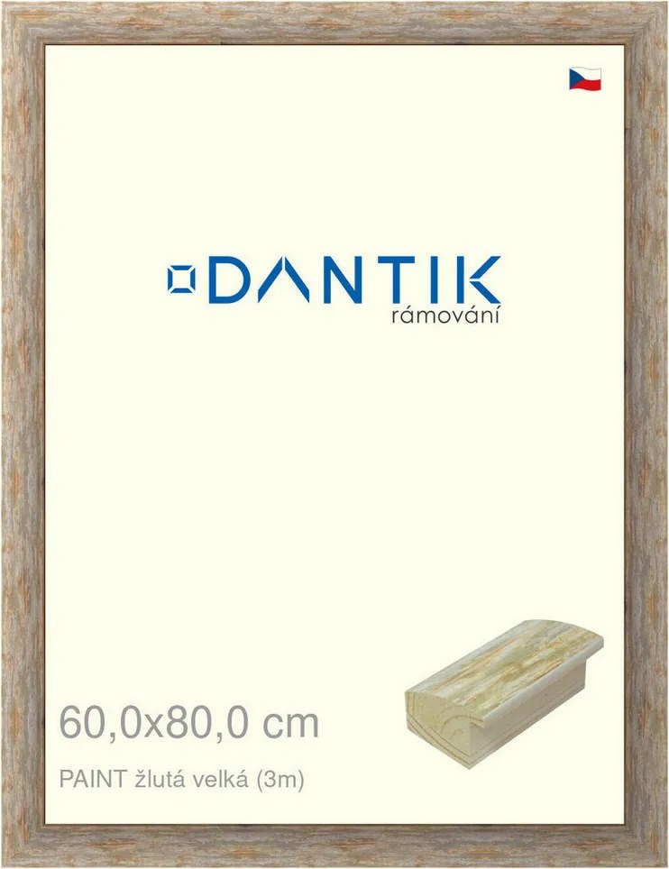 DANTIK rámeček 60x80 | PAINT žlutá velká (Plexi Čiré)