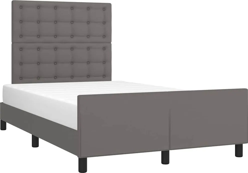 Rám postele s čelem šedý 120x200 cm umělá kůže 3125565