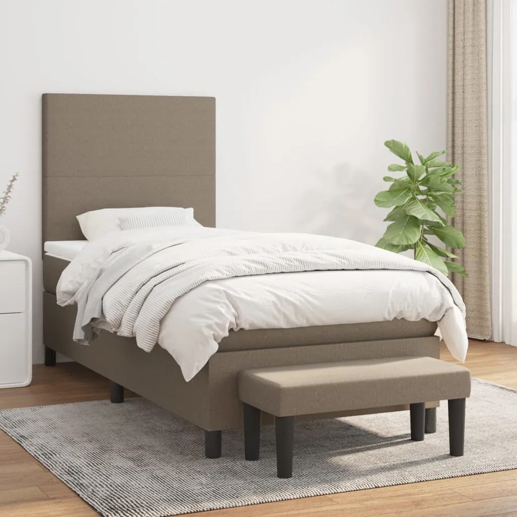 Box spring postel s matrací taupe 90x190 cm textil 3136401
